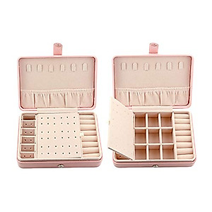 Bausweety Jewelry Box Necklace Earrings Rings Jewelry Accessory Organizer for Women Girls