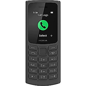 Nokia 105 4G Dual-SIM 128MB ROM + 48MB RAM (GSM Only | No CDMA) Factory Unlocked Android 4G/LTE Smartphone (Black) - International Version