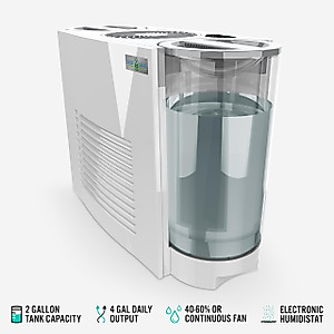 Vornado EVDC500 Energy Smart Evaporative Humidifier with Automatic Shut-off, 2 Gallon Capacity, LED Display