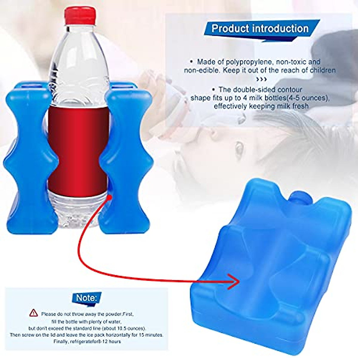 WYKOO Reusable Ice Pack for Breastmilk Storage (Pack of 3), Ice Pack for Breastfeeding Working Mom