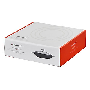 Le Creuset Toughened Nonstick PRO Shallow Casserole/Braiser with Glass Lid, 4 qt., Gray