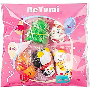 BeYumi 6 Packs Christmas Squeeze Slow Rising Toys, Santa Claus, Christmas Tree, Gingerbread, Snowman, Penguin, White Bear, Soft Scented Squeeze Decompression Stress Relief Toys for Kids Party Favor
