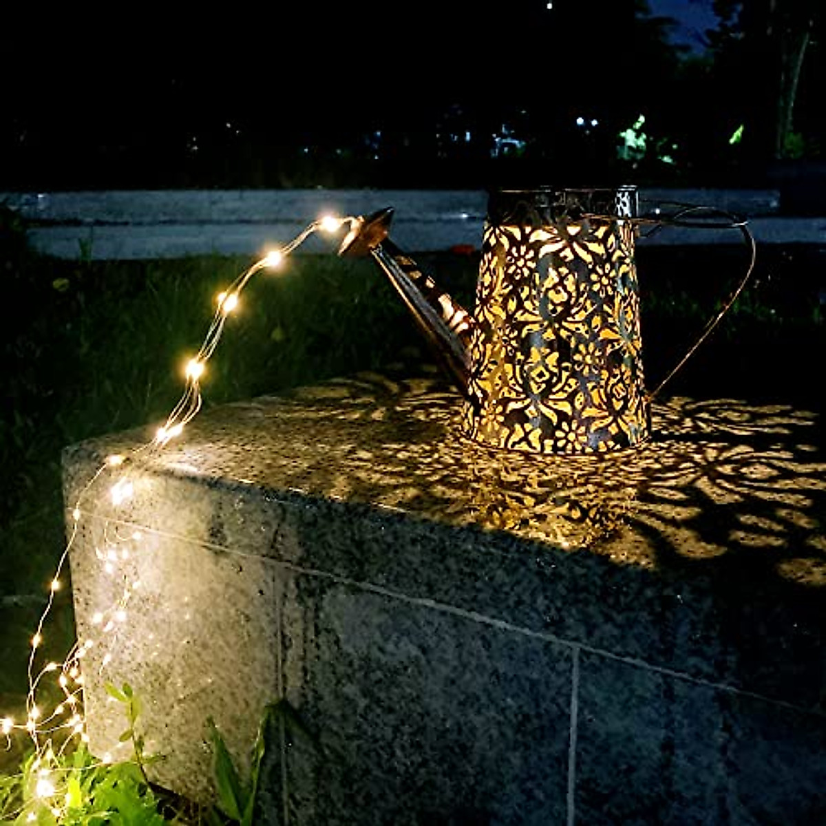 Solar Garden Lights - Solar Watering Can Landscape Lights Solar Pathway Lights with 90 LEDs Fairy Lights Outdoor Decoratiive Waterproof Solar Hanging Lantern Lights for Yard, Pathway