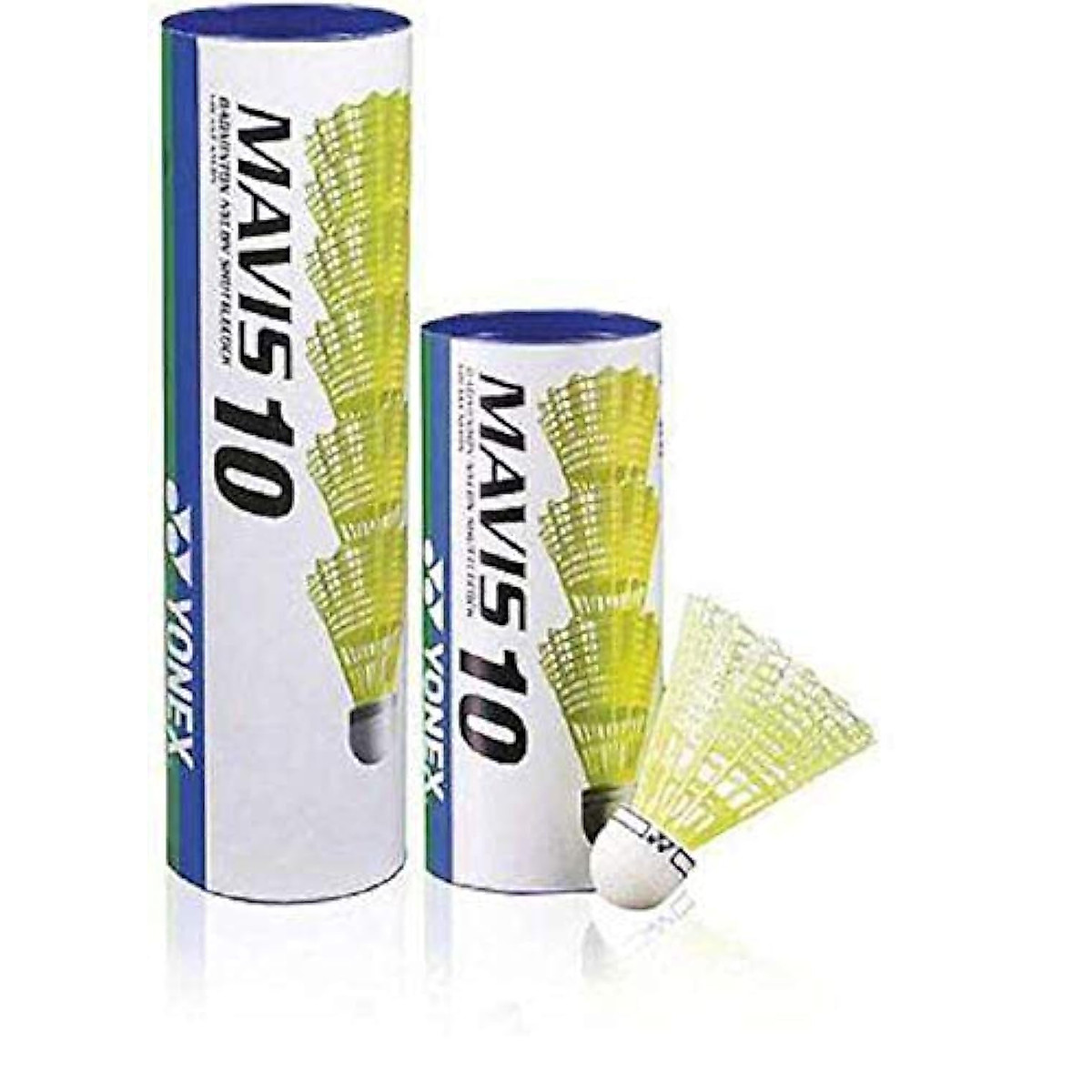 YONEX Mavis 10 Badminton Shuttlecocks - Tube of 6, Colour- Yellow, one Size, K-REY-YX10Y