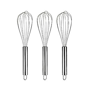 8/10/12inch Stainless steel mixing hand whisk, kitchen baking utensils, cream butter whisk.(1 set)
