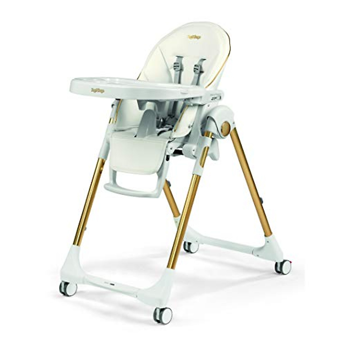Prima Pappa Zero 3 - High Chair - for Children Newborn to 3 Years of Age - Made in Italy - Gold (White & Gold)