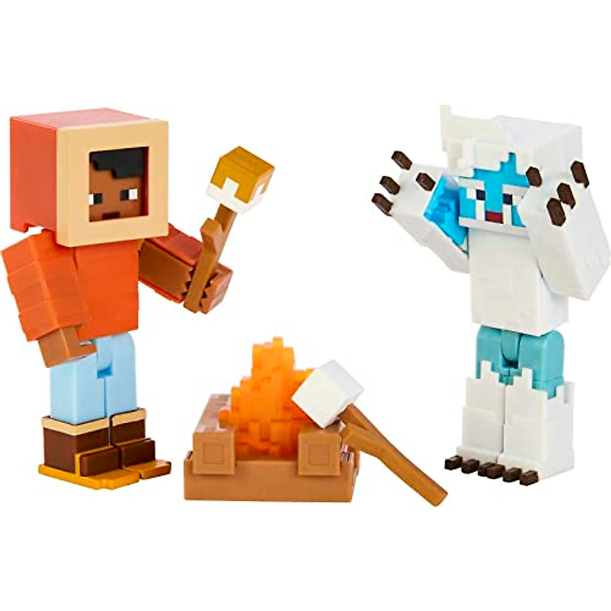 Mattel Minecraft Game, Creator Series Action Figures and Accessories, Camp Enderwood Steve and Mob Figures, Collectible Gift for Kids