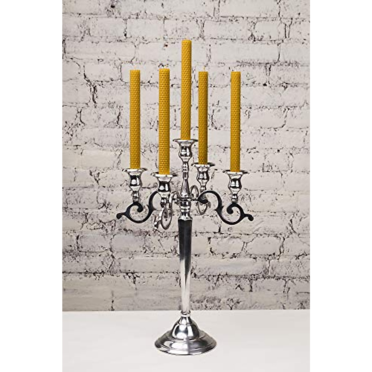 Beeswax Taper Candles 10 inches Natural Honey Comb Hand Rolled Dripless Eco-Friendly Smoke and Soot Free Tea Candle Gift Box for a Romantic Dinner or Special Occasions Set of 6 (6)