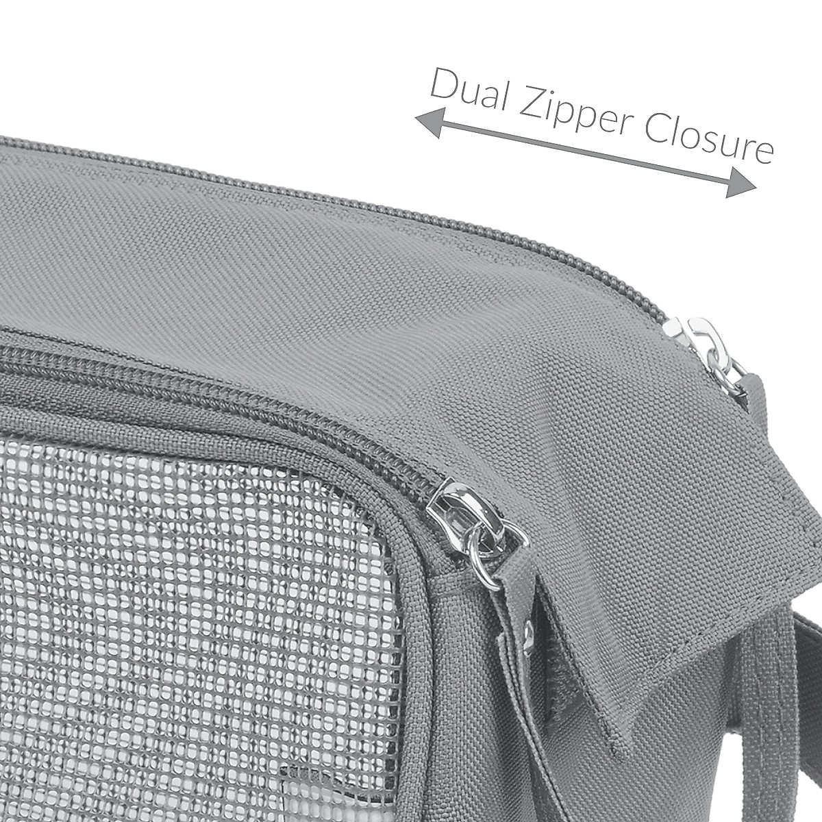 Simplify Hanging Mesh Toiletry Bag | Travel Organizer | Perfect for Dorm | Gym | Back to School | Shampoo | Shower Accessories | Grey