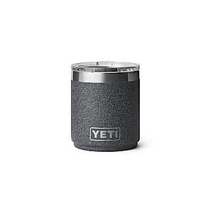 YETI Rambler 10 oz Stackable Lowball 2.0, Vacuum Insulated, Stainless Steel with MagSlider Lid, Black Stone