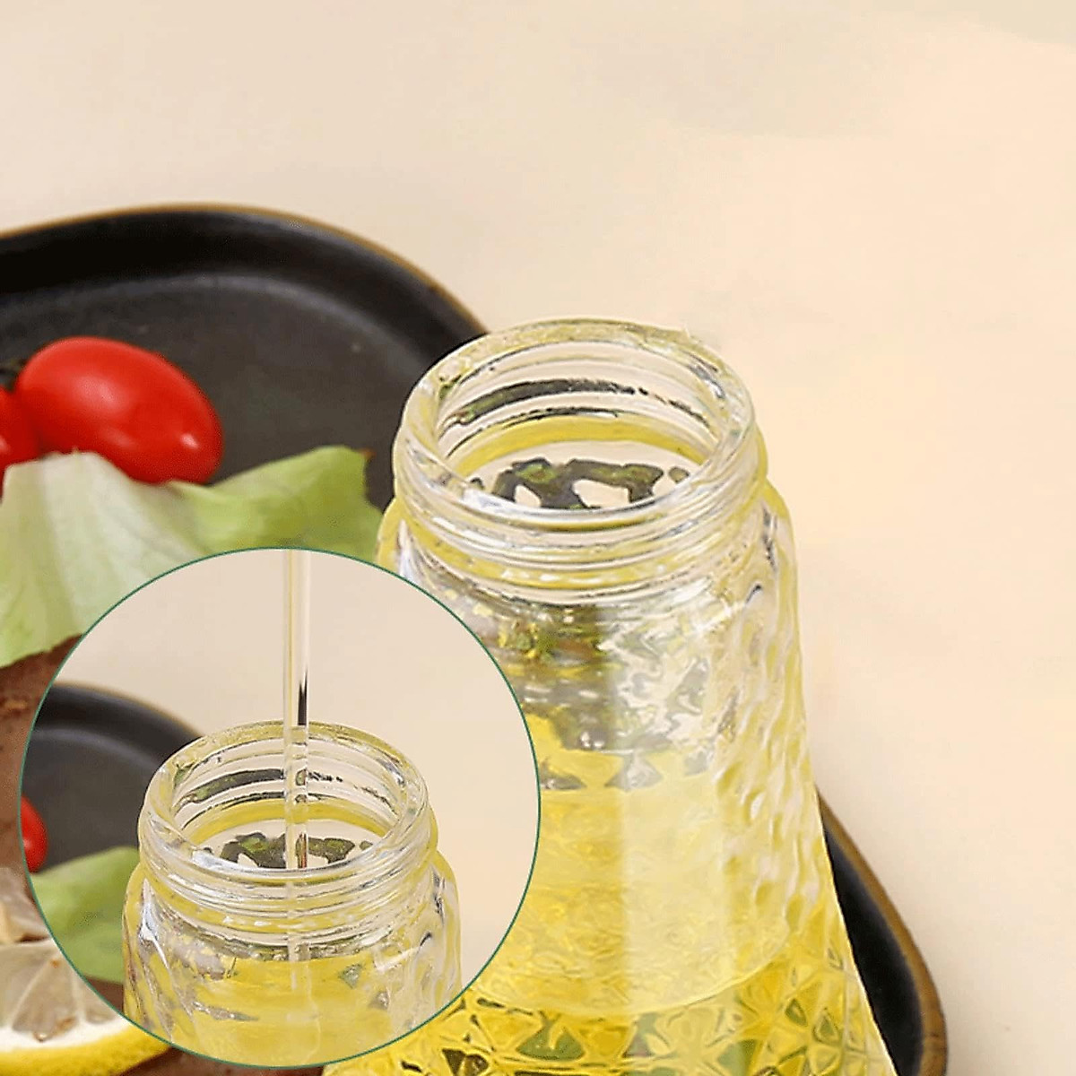 Oil Bottles for Kitchen - Atmosphere Fryer Oil Sprayer - 260ml Refillable Cooking Oil Mist Spray Bottle Olive Oil Mister Spray Bottle for Cooking for Air Fryer BBQ Salad Baking