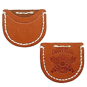 Tan 1 3/4" Challenge Coin Protective Pouch/Sleeve, Genuine Leather, 100% Hand Made