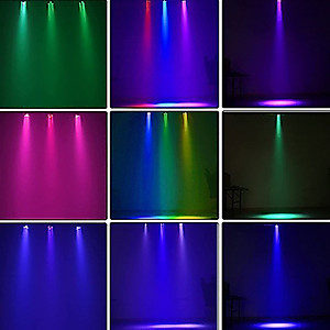XKCL LED Stage Strobe Light, 12 LED RGBW Par Spotlight, Sound Control DMX Control, for DJ Christmas Party Performance Club discotheque (Black,WithRemote)