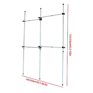 TOOL1SHOoo 2 Tiers Clothes Pipe Rack Garment Hanger Rail Storage Shilf Organizer Modern Simple Pipe Hanging Rods Clothing Rack Storage Cloth Hanging Shelf