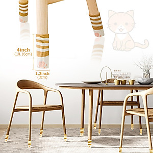 GETKEN 16 Pack Fabric Chair Socks, Chair Leg Caps Protectors for Hardwood Floors, Chair Leg Floor Protectors for Furniture Legs - 4 Sets Chair Leg Covers to Protect Floors