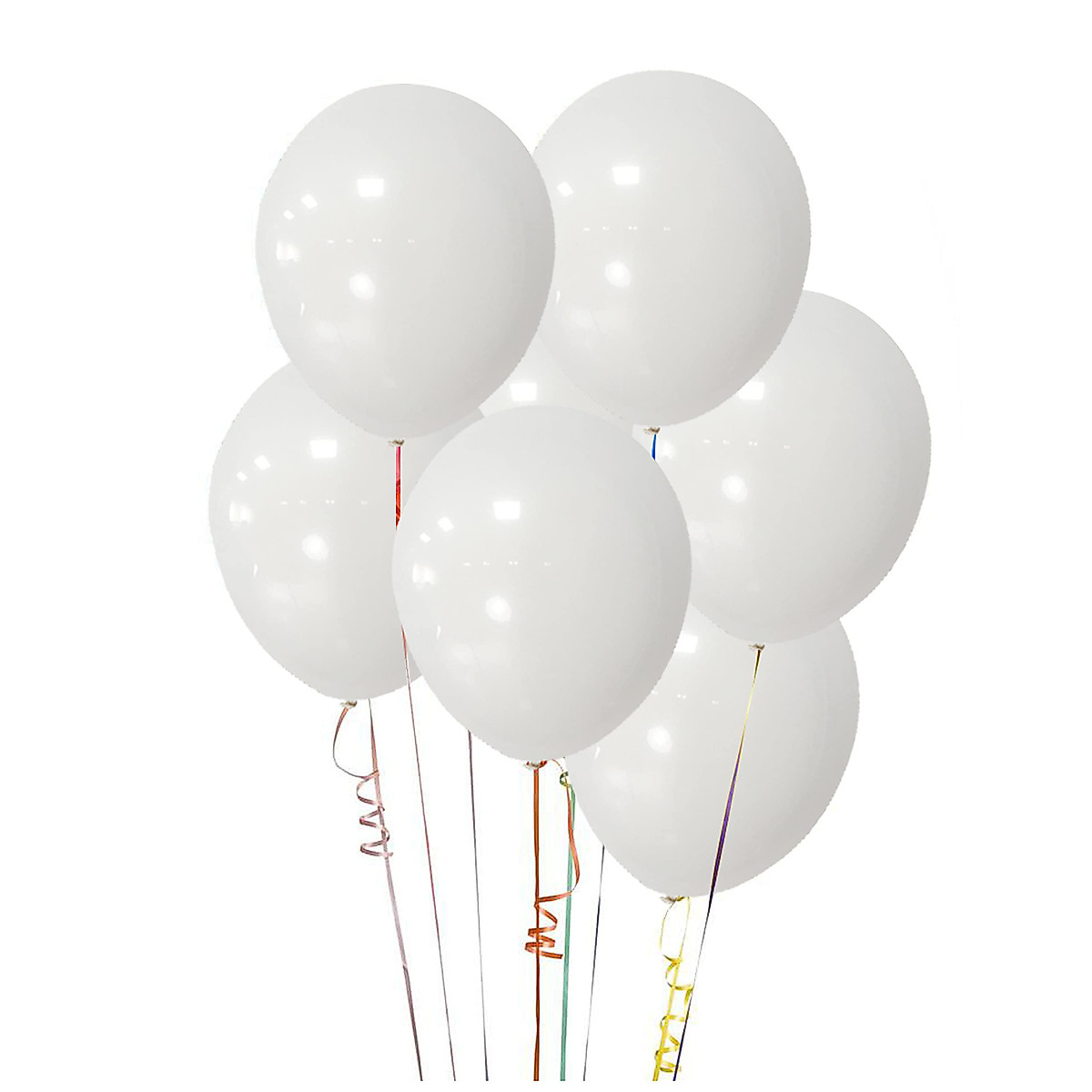 White Balloons 100 Pack 12 Inch White Latex Party Balloons with 2 Rolls of Ribbon Pastel White Helium Balloons for Wedding Birthday Party Baby Shower Engagement Anniversary Party Decorations