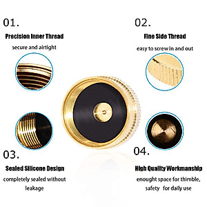 Joywayus 9Pcs Solid Brass Refill Propane Bottle Cap Universal for All 1 LB Gas Tank Cylinder Sealed Protect Cap