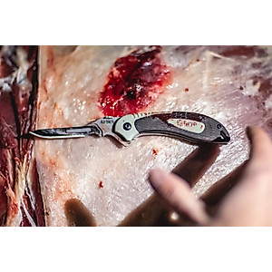 Old Timer Replaceable Blade Knife Kit with Interchangeable Scalpel Blades, Saw Blades, and Gut Hooks, Rubber Overmold Grip, and Liner Lock for Hunting, Skinning, and Outdoors