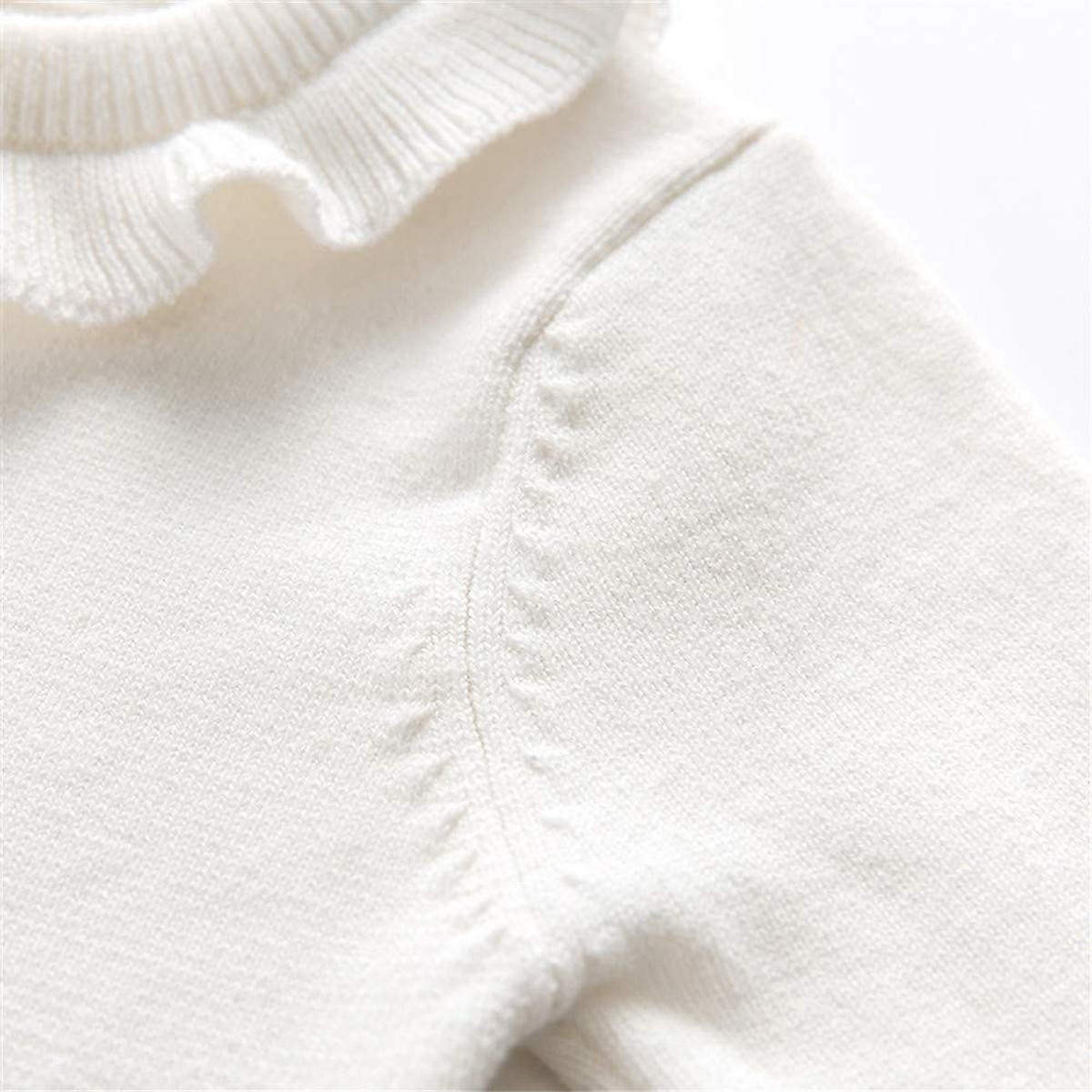 Pullover Sweater for Girls Baby Toddler Knit Crewneck Sweater Sweatshirt Winter Clothes Tops Outfits White