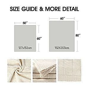 Vhorate Throw Blanket for Couch Sofa Bed Chair, Super Soft Cozy Living Room Knitted Blanket, Comfy Lightweight Warm All Seasons for Women Men and Kids, 60in x 80in
