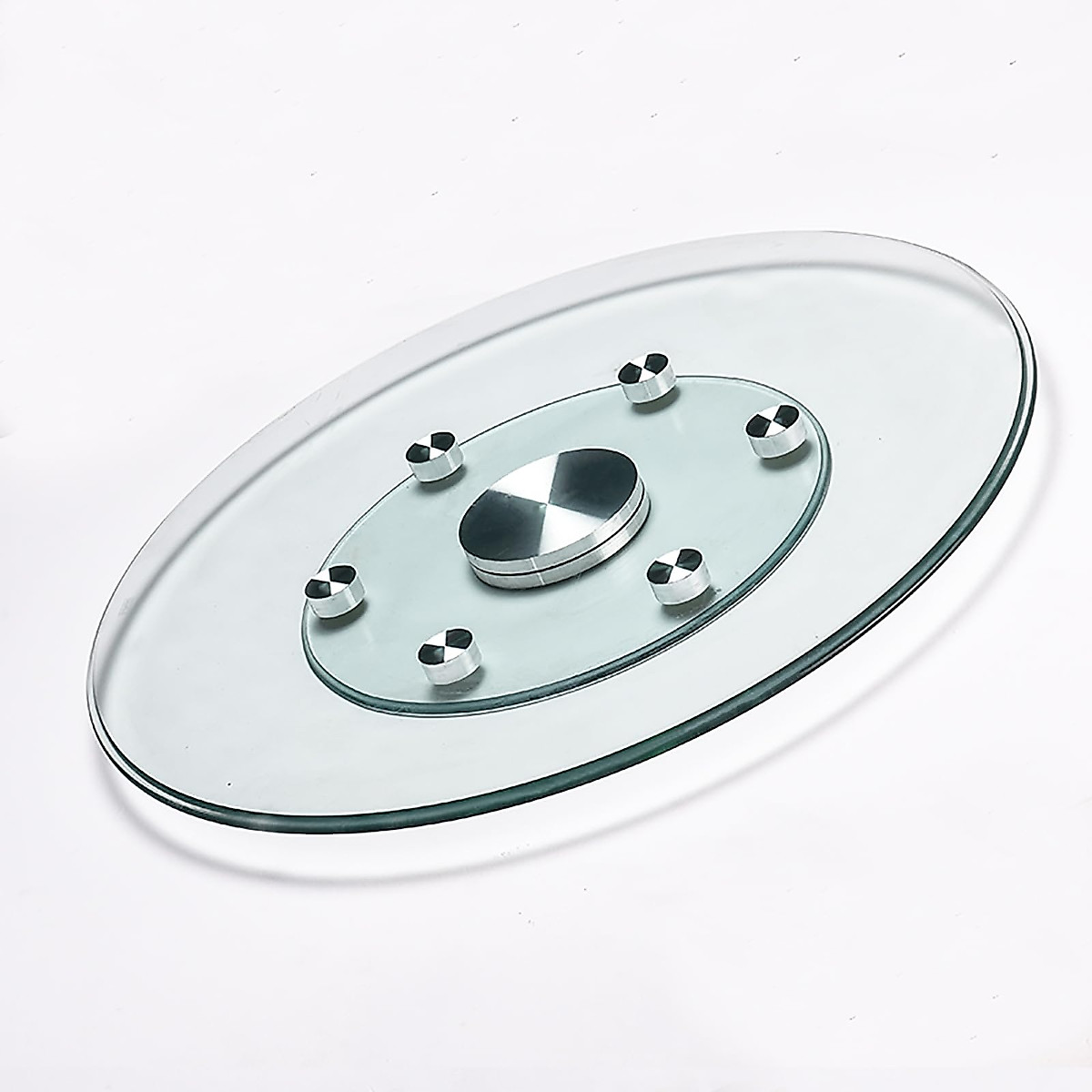 LWQFHI Lazy Susan Turntable Glass Lazy 80cm Lazy Susan Round Turntable On Table, Clear Tempered Glass Rotating Serving Tray for Dining Table 80cm