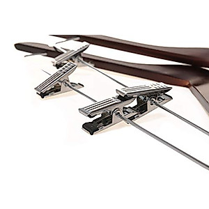 Quality Wooden Skirt Hangers with Clips Smooth Solid Wood Pants Hangers with Durable Adjustable Metal Clips, Swivel Hook, Coat, Jacket, Blouse Suit Hangers (Mahogany, 10)