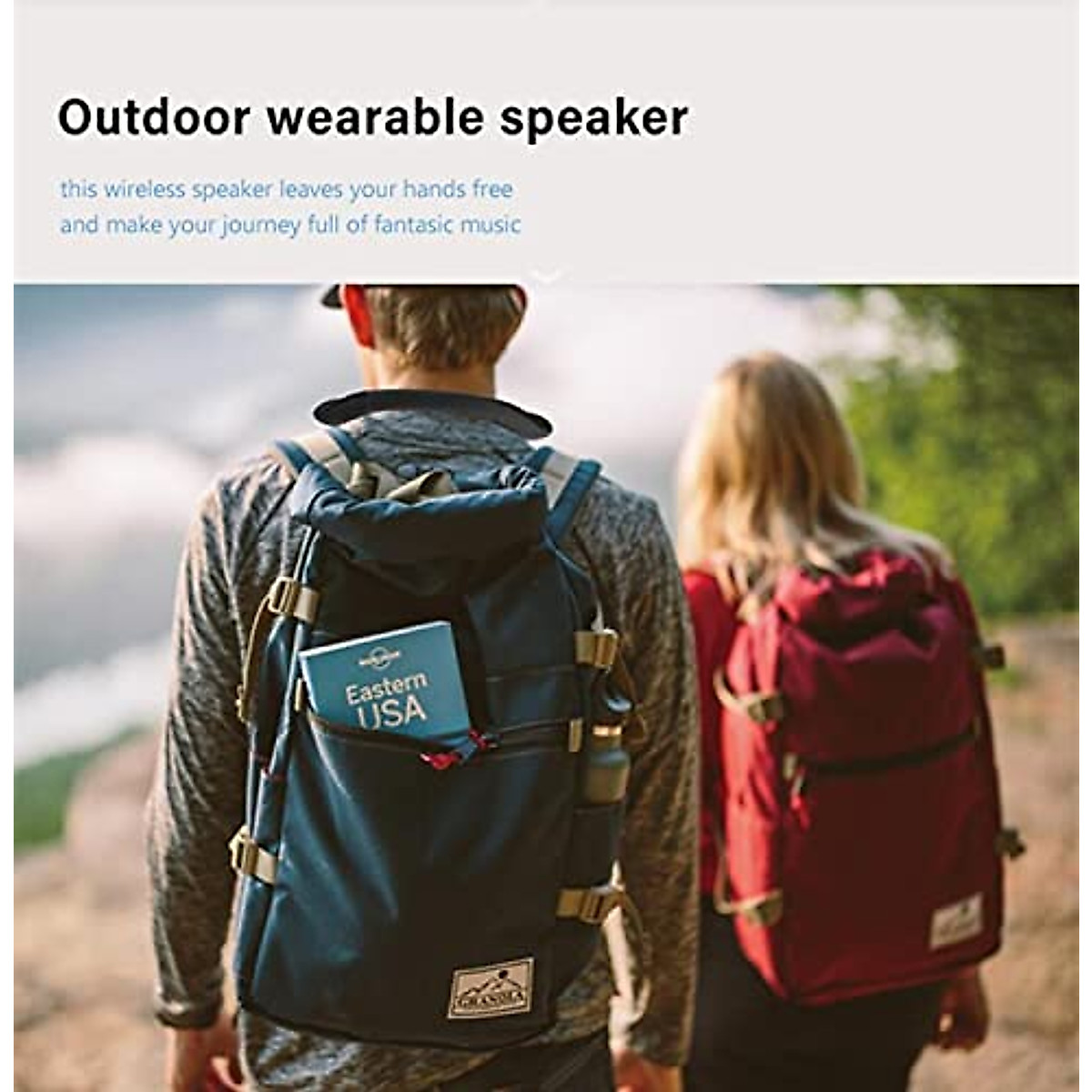 VANPEUSO Neckband Bluetooth Speaker, Bluetooth 5.0, Built-in mic, 10H Playtime, Portable Wireless Wearable Speaker, True 3D Stereo Surround Sound, Ideal for Home&Outdoors