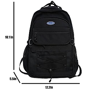 SAISEA Versatile Waterproof Backpack for Men,Women & Teens - Lightweight Travel Rucksack with Laptop Pocket - Causal Bookbag Computer Bag for College,Sports,Gym & Hiking-Stylish and Functional,Black