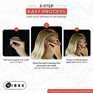 Silicone Ear Plugs - 6 Pairs Vibes Reusable Earplugs For Sleep, Custom Waterproof Moldable Gel, 32 dB Best Sound Blocking Earplug, Noise Reduction in Sleeping, Travel, Swimming, Studying, Construction