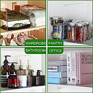 Fixwal 12pcs Shelf Dividers for Closet Organization Acrylic Shelf Divider for Wooden Shelving, Wood Shelf Organizer for Closet, Bedroom, Kitchen and Office