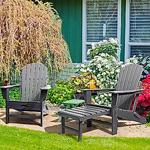 FUNBERRY Patio Rocking Chair Set of 2,Porch Rocker,Rocking Adirondack Chair,Folding Adirondack Chairs with Ottoman,All Weather Rocking Chair,Plastic Rocking Chair,350 lbs