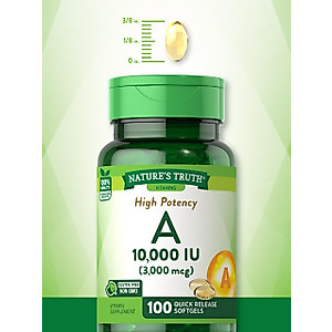 Vitamin A 10000 IU Softgels | 100 Count | Non-GMO, Gluten Free Supplement | by Nature's Truth