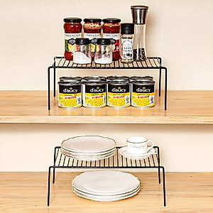 ARCCI Kitchen Cabinet Shelf Organizer Set of 6, Medium (13 x 9.4 inch) Rustproof Metal Wire Pantry Storage Shelves, Dish Plate Racks for Cabinets, Freezer, Counter, Cupboard Organizers and Storage