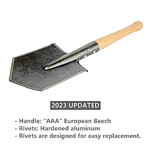Mastiff Gears® Battle Wolf Shovel, Remodeled Sapper Shovel with Hardwood Handle, for Camping, Hiking, Fishing, Self-Defence and Emergency