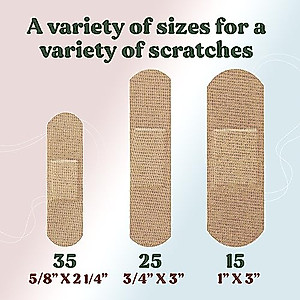 FEBU Eco-Friendly Organic Bamboo Fabric Bandages for Sensitive Skin | PFAS Free Flexible Latex Free Bandages | Natural Hypoallergenic Bandages for Scrapes, Cuts & First Aid | 75 Count Variety Pack