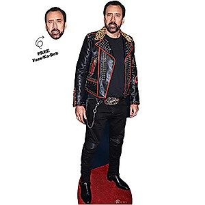 Nicolas Cage Cardboard Cutout Nicolas Cage Cardboard Cutouts Life Size Realistic Set of 2 - Nic Cage Celebrity Mask - Cardboard Standup - Great Party Decoration Solid