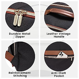 LOVEVOOK 40L Large Travel Backpack for Women, 17 Inch Carry on Backpack for Traveling on Airplane, Personal Item Travel Bag Airline Approved, Business Causal Weekender Backpack, Black