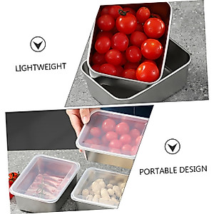 4 Pcs Storage Containers with Lids Airtight Fridge Organizer Boxes for Vegetables and Fruits Stackable Sealing Box for Fresh Food Storage