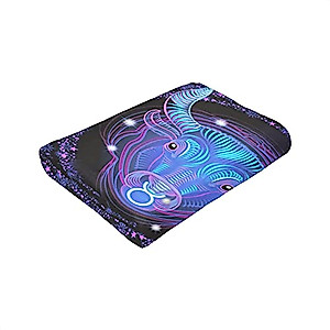 Taurus Throw Blanket Flannel Constellations Blanket Warm & Soft 12 Horoscope Astrology Throw Blankets Constellation Theme Home Décor 50"X40"
