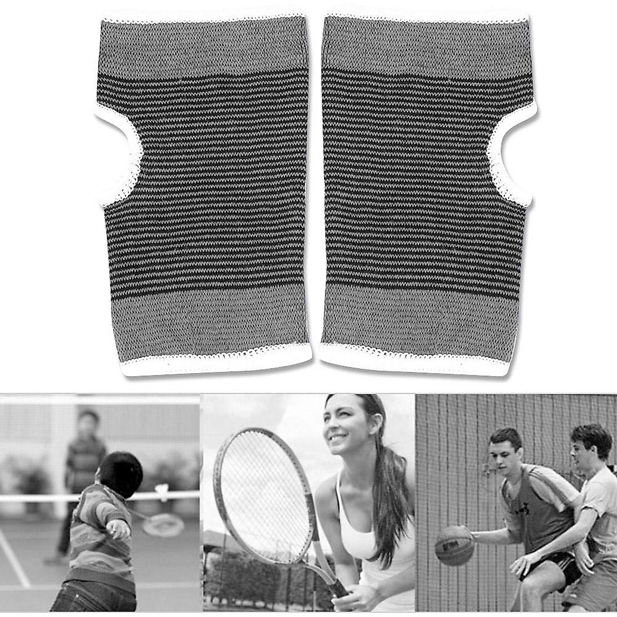 VGEBY 1Pair Wrist Brace, Elastic Wristband Wrist Palm Brace Carpal Tunnel Hand Compression Support Wrap Basketball Football Sports Gym Protector (Gray) Palm Protector For Hand