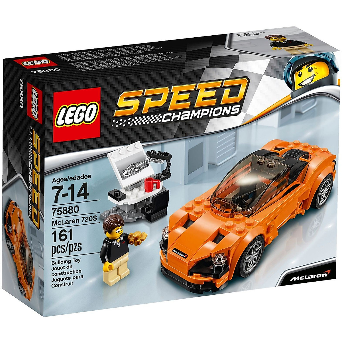 LEGO Speed Champions 6175271 75880 Speed Champions McLaren 720S Building Toy (161 Piece), Orange/Black, Multi