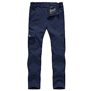 Gopune Women's Windproof Waterproof Sportswear Outdoor Hiking Fleece Pants (Navy,M)