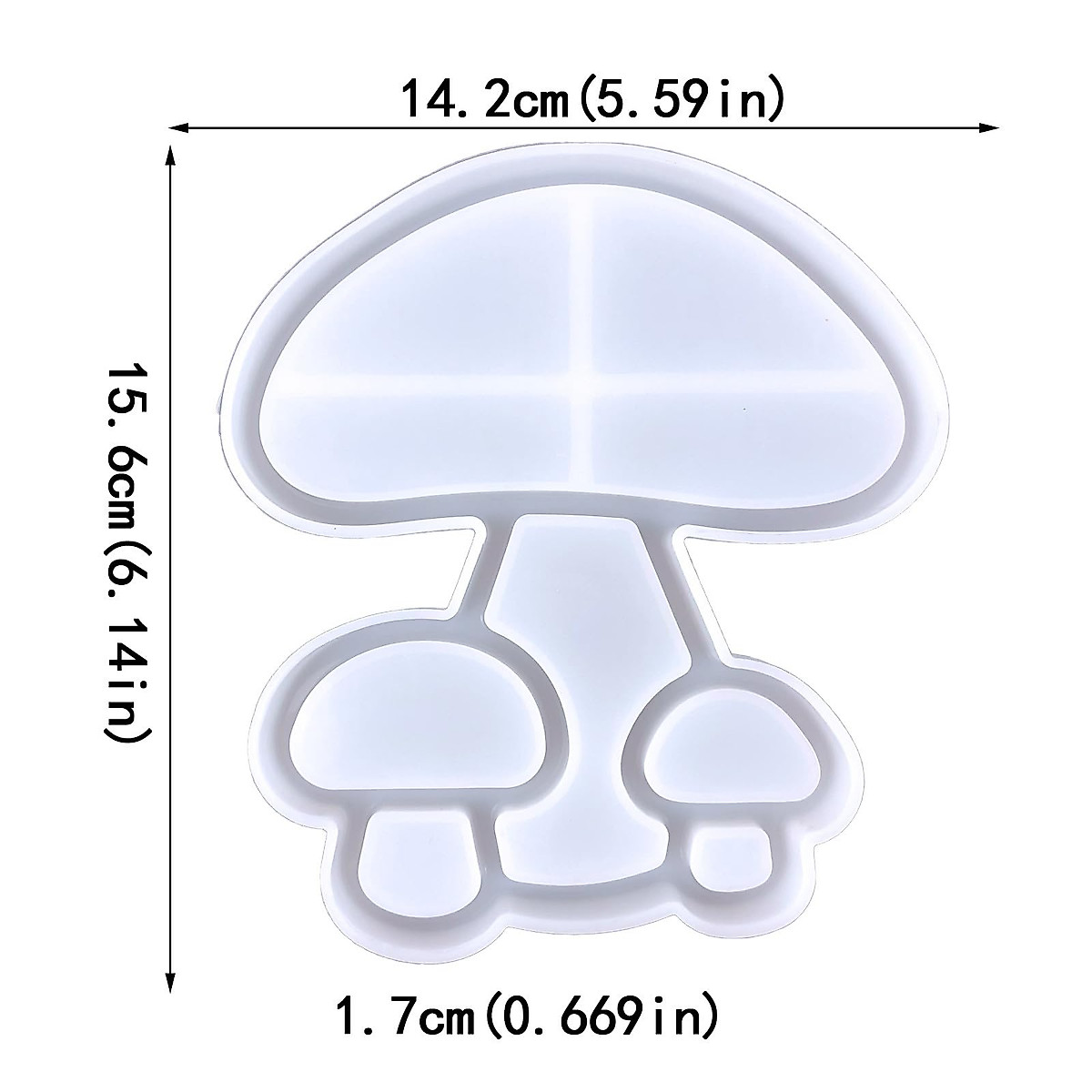 Xidmold Tray Resin Mold, Mushroom Shaped Tray Silicone Mold, Epoxy Resin Casting Molds for Jewelry Storage, Fruit Food Dish, Home Decor