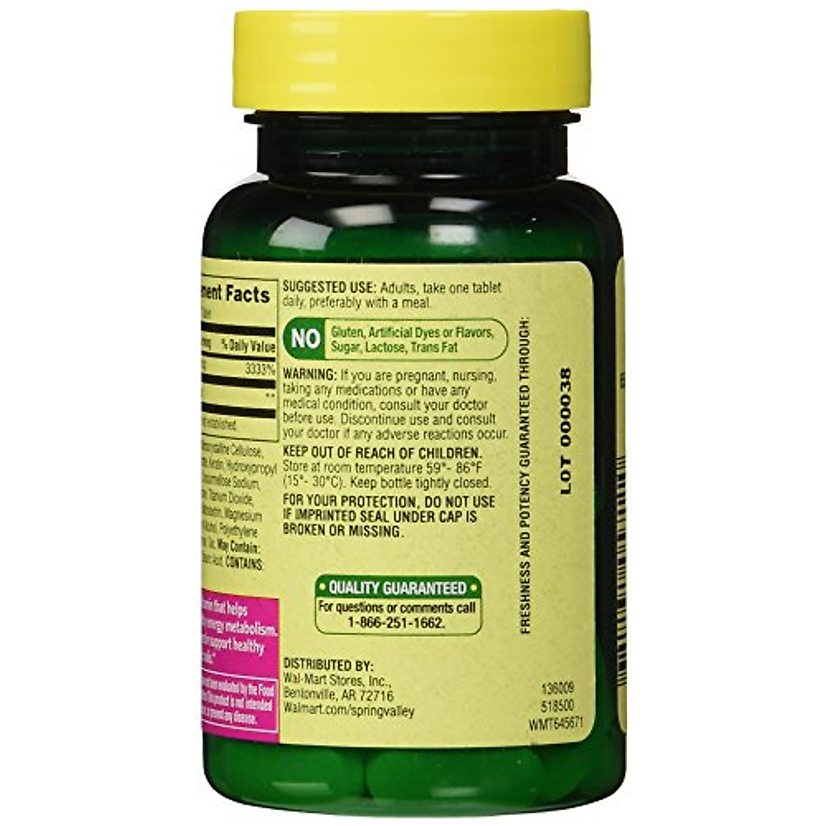 Spring Valley 10000mcg Biotin with 100mg Keratin Dietary Supplement, 60 Tablets (Pack of 2)