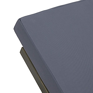 Great Deal Furniture Outdoor Acacia Wood Chaise Lounge and Cushion Sets (Set of 2), Gray and Dark Gray