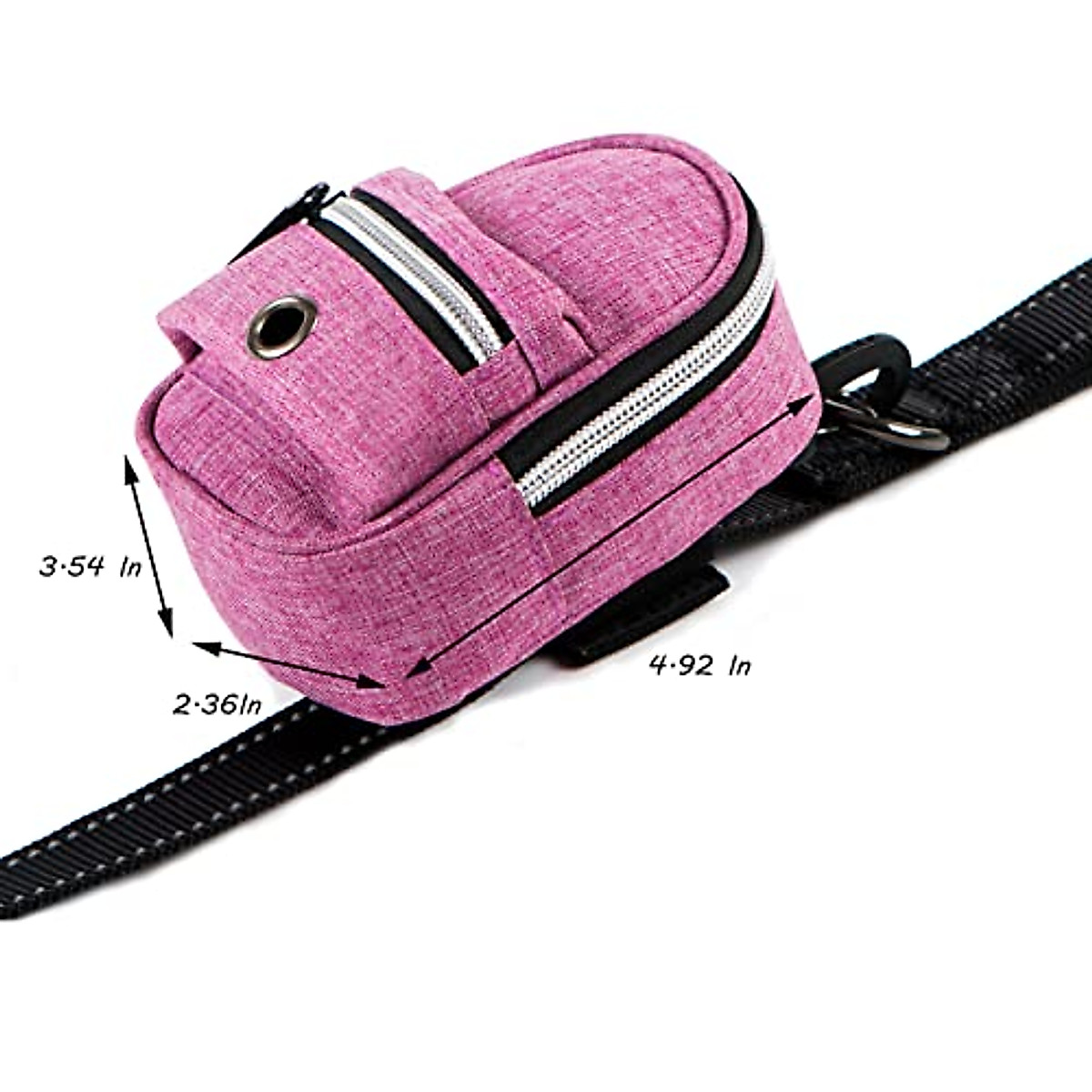 SUNNQ Dog Poop Bag Holder for Leashes, Dog Poop Bag Dispenser with Clip for Leash and Belt, Dog Treat Pouch for Training, Dog Waste Bag Holders for Walking Hiking Running Travel(Purple)