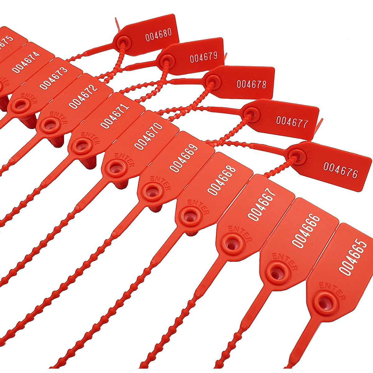 STYLIGHT - 1000 Shipping Seals, Plastic Truck Seals, Trailer Seals, Container Seals, Tamper Evident Seals, Security Seals, Numbered Sequentially (Red, 1000)