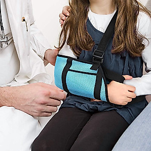 Haosie Arm Sling for Kid, Arm Support Sling Medical Child Arm Sling with Waist Strap, Padded Children Arm Support Sling Shoulder Immobilizer for Broken Elbow, Left or Right Arm