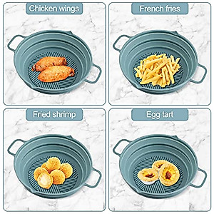 Air Fryer Silicone Liners 1-5 QT Air Fryer,Food Safe Air Fryer Silicone Pot Liner Foldable, Reusable Heat Resistant Non-stick Silicone Air Fryer Basket for Oven Air Fryer Accessories(7.5 Inch)