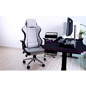 Cooler Master Caliber R1S Gaming Chair for Computer Game, Office and Racing Style Gamer, Comfy Ergonomic Reclining High Back Desk Chairs with Arms & Seat Adjustment Lumbar Support - Rose Gray